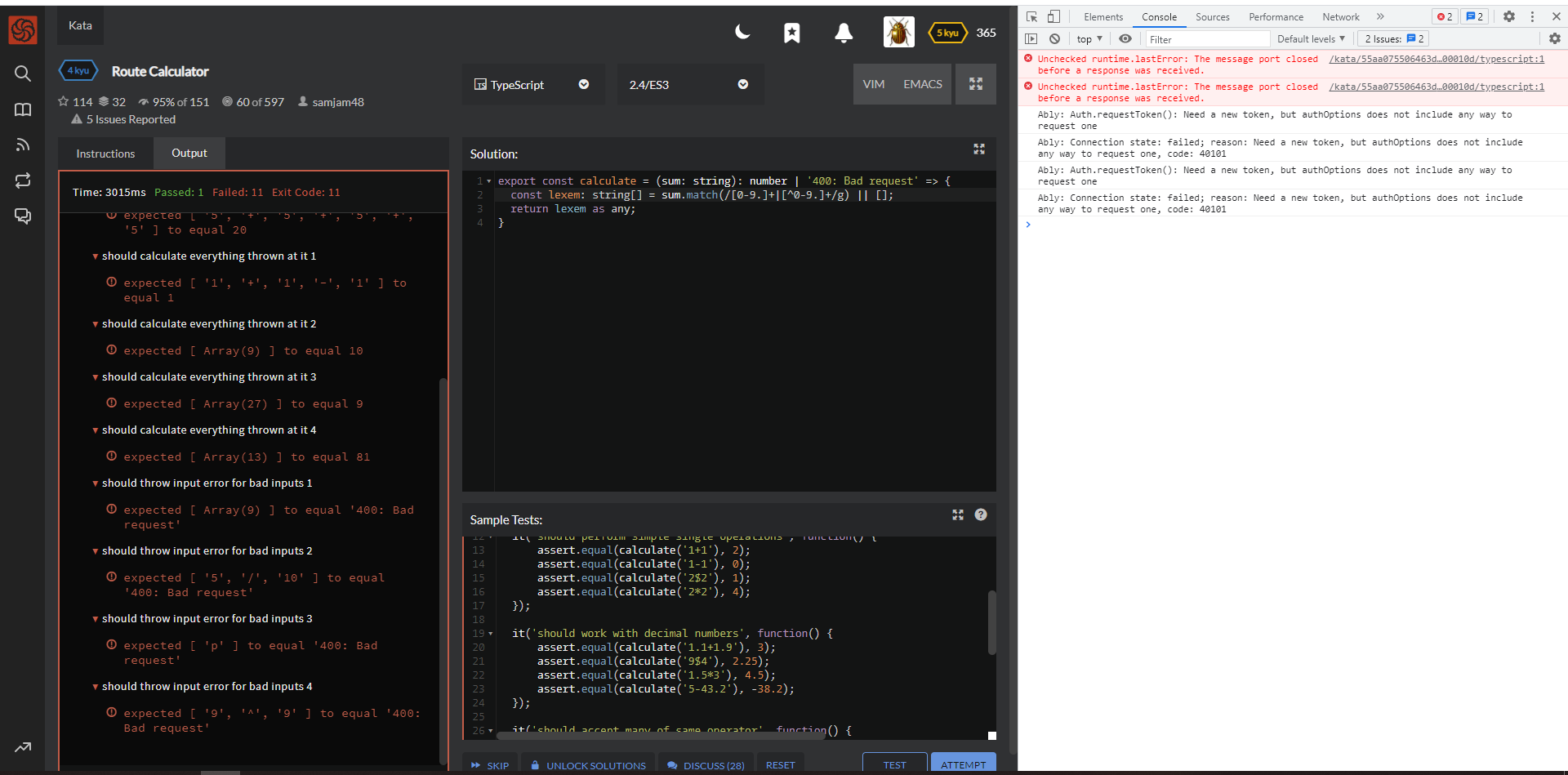 Errors in site layout · Issue #2476 · codewars/codewars.com · GitHub