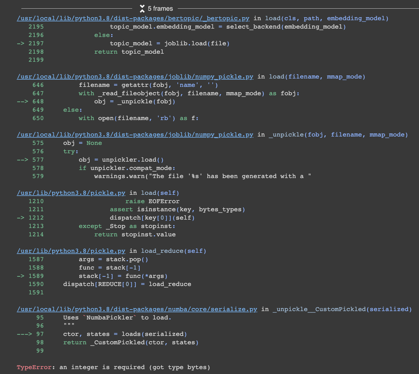Can't load BERTopic model · Issue #883 · MaartenGr/BERTopic · GitHub