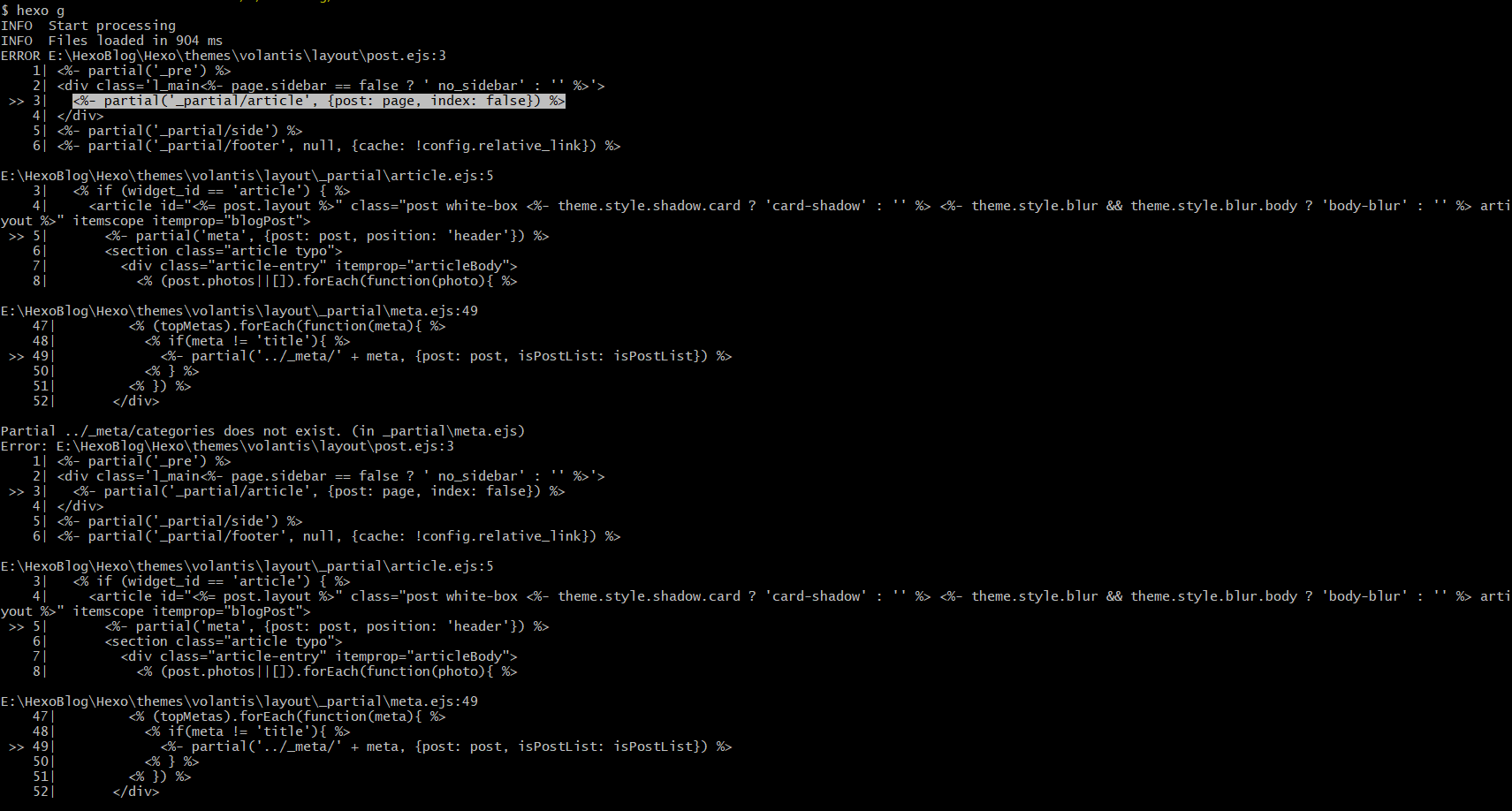 执行hexo g -d后报错 · Issue #150 · volantis-x/hexo-theme-volantis · GitHub