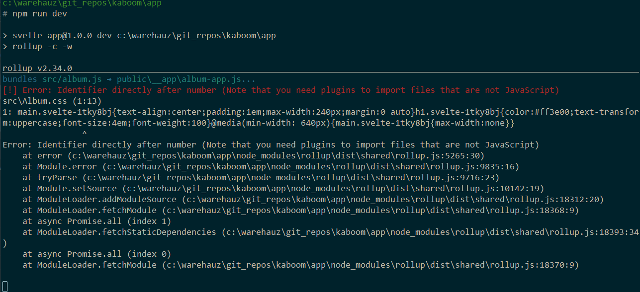 Error: Identifier directly after number (Note that you need plugins to import files that are not ...