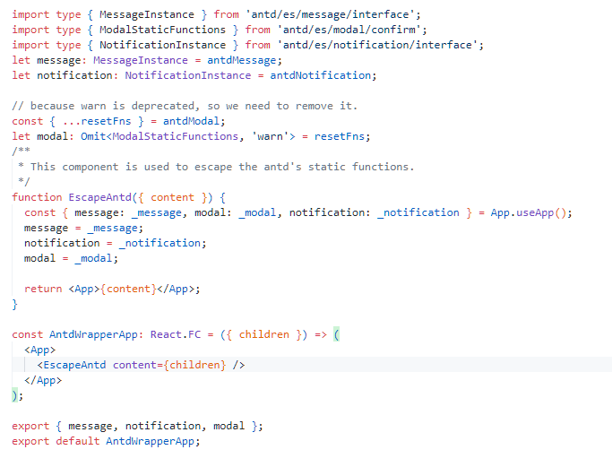 umi 项目 全局message 控制台提示[antd: message] Static function can not consume · ant-design ant-design ...