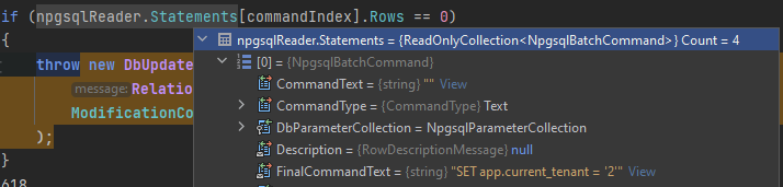 Add statement using Interceptor · Issue #2412 · npgsql/efcore.pg · GitHub
