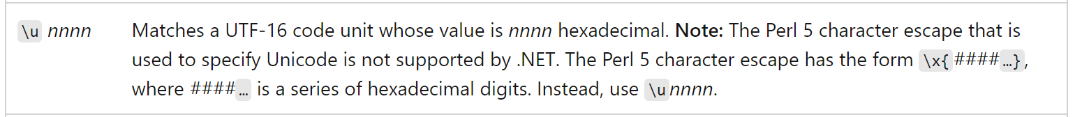 Does not support unicode greater than 9999 in a regular expression · Issue #63228 · dotnet ...