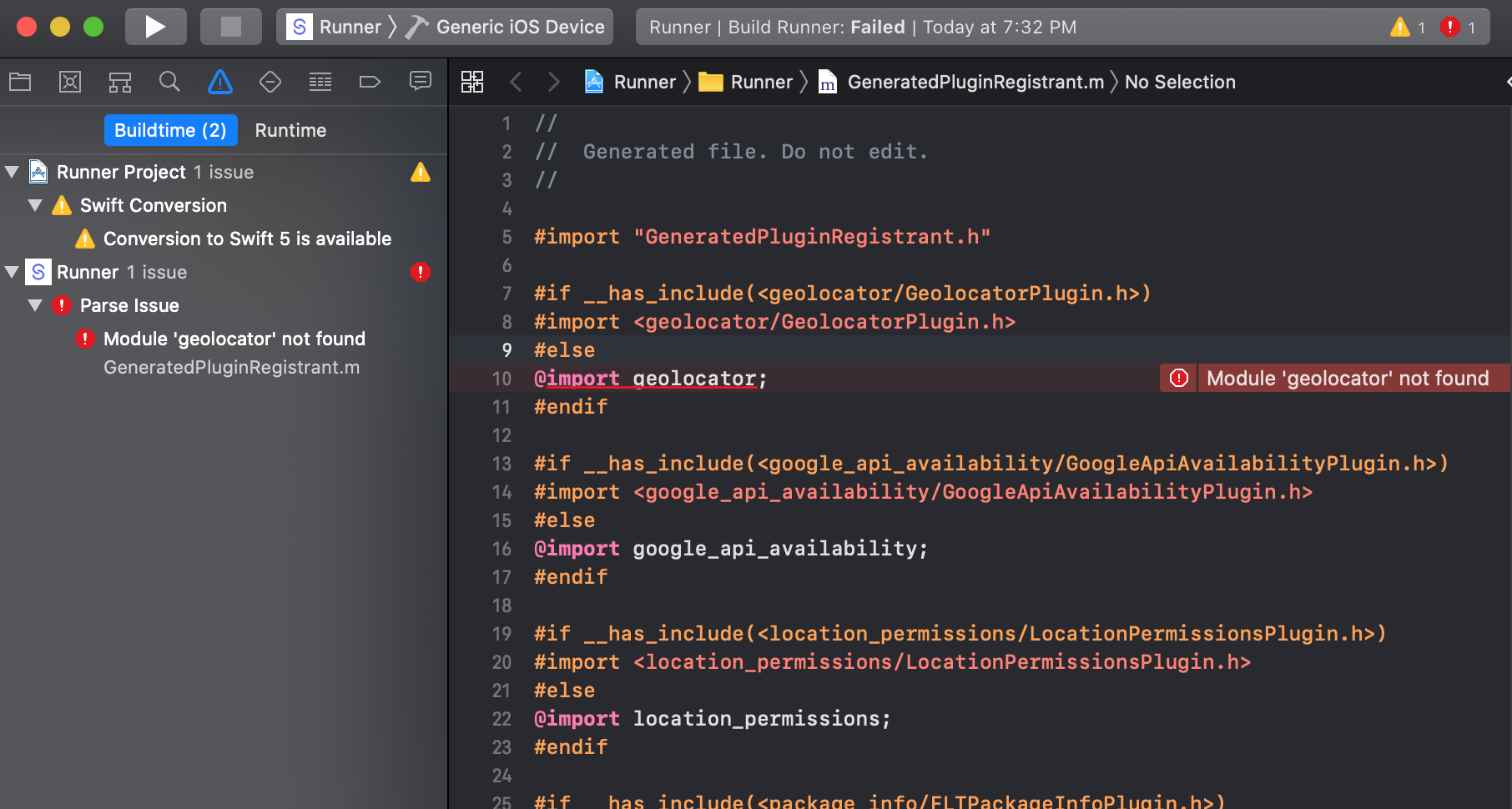 Using XCode archive error, Module 'geolocator' not found · Issue #362 · Baseflow/flutter ...
