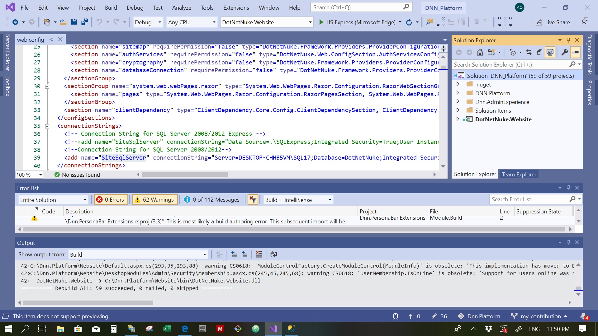Resolve Build Warnings On Dnnplatform Solution · Issue 2648 · Dnnsoftwarednnplatform · Github