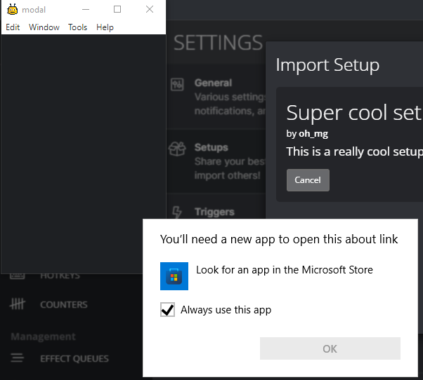 [Bug] Import Setup "Popout Description" does not work · Issue #1671 · crowbartools/Firebot · GitHub