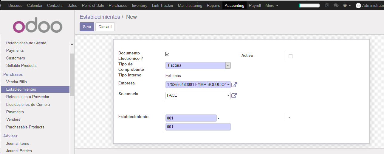 NO PUEDO CREAR ESTABLECIMIENTO , · Issue #232 · odoo-ecuador/odoo-ecuador · GitHub