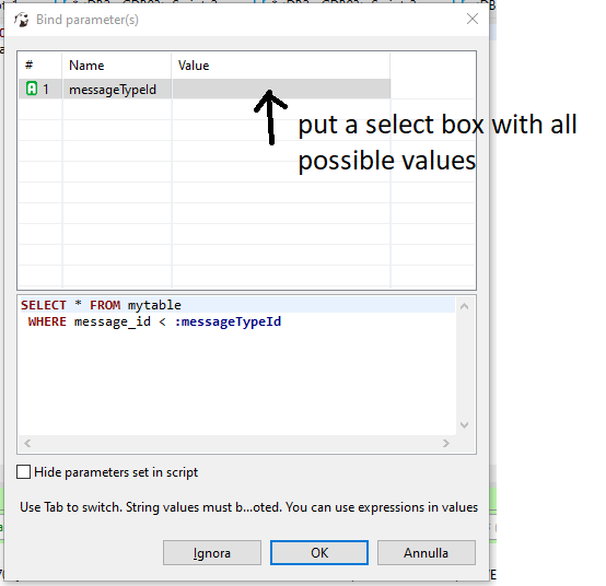 Set input variable value and let user to choose from select box of ...