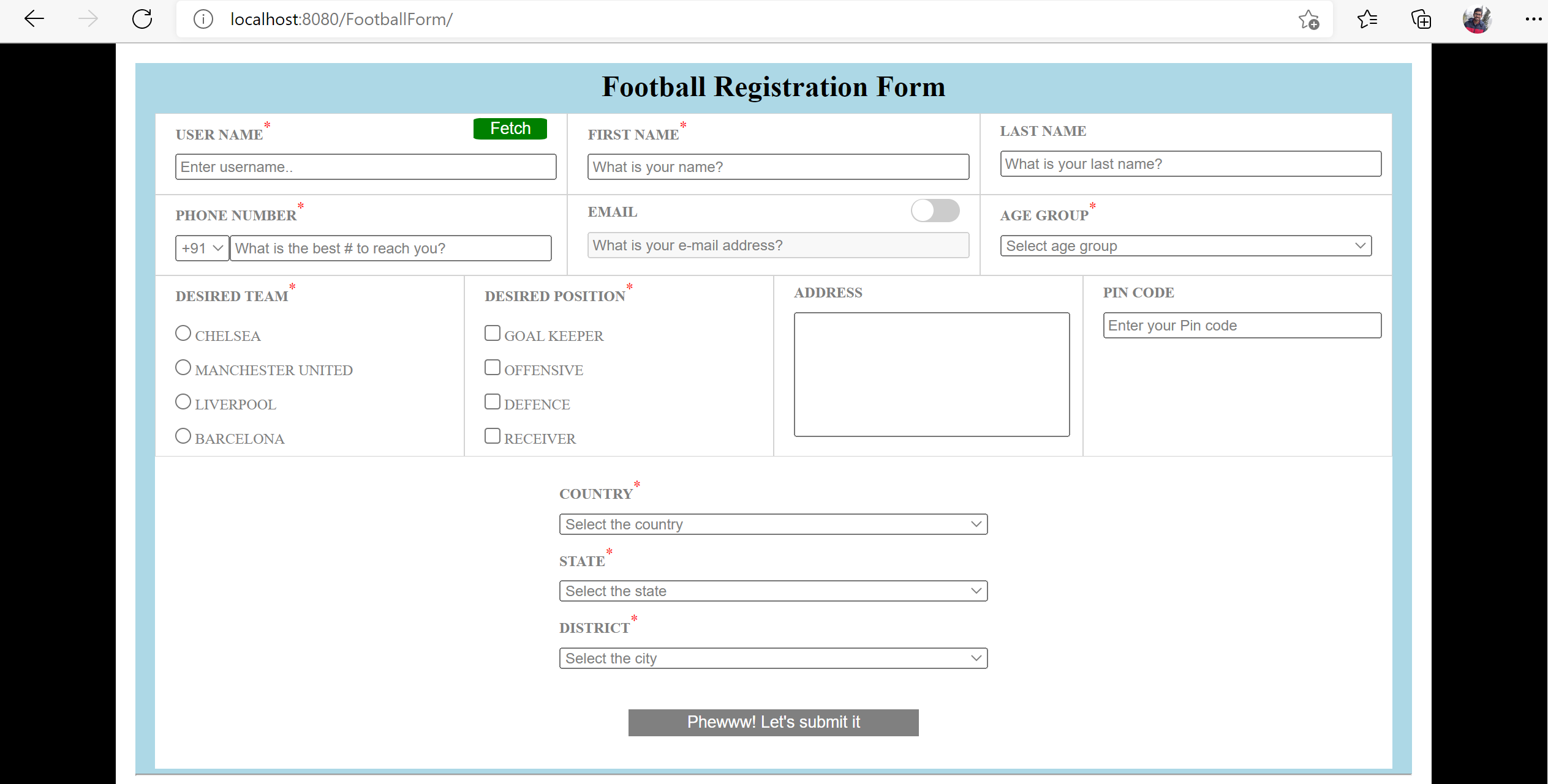 GitHub - HardikN19/Football-Form-java