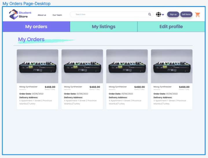 My Orders Page & listing pages · Issue #30 · ReCoded-Org/student-store-capstone-project · GitHub
