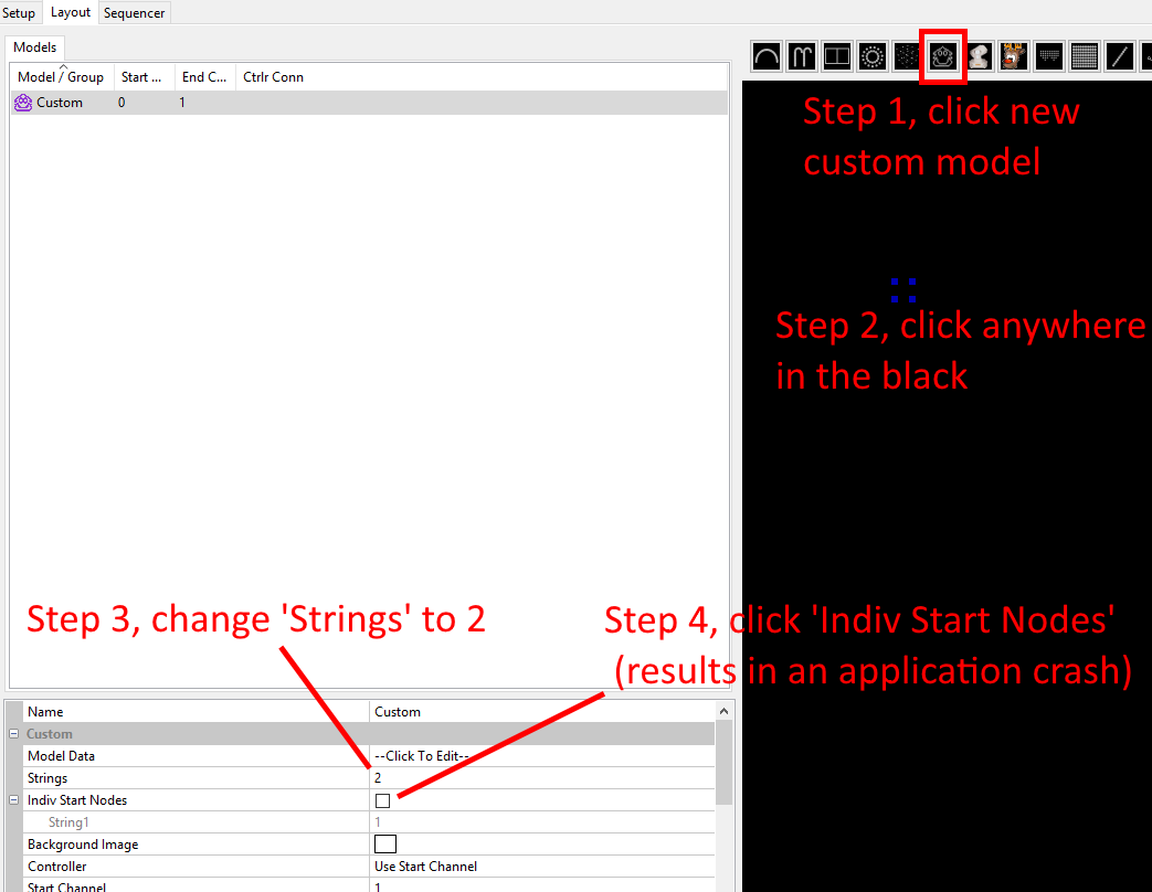 Custom Model 'Indiv Start Nodes' checkbox crash · Issue #1584 · xLightsSequencer/xLights · GitHub