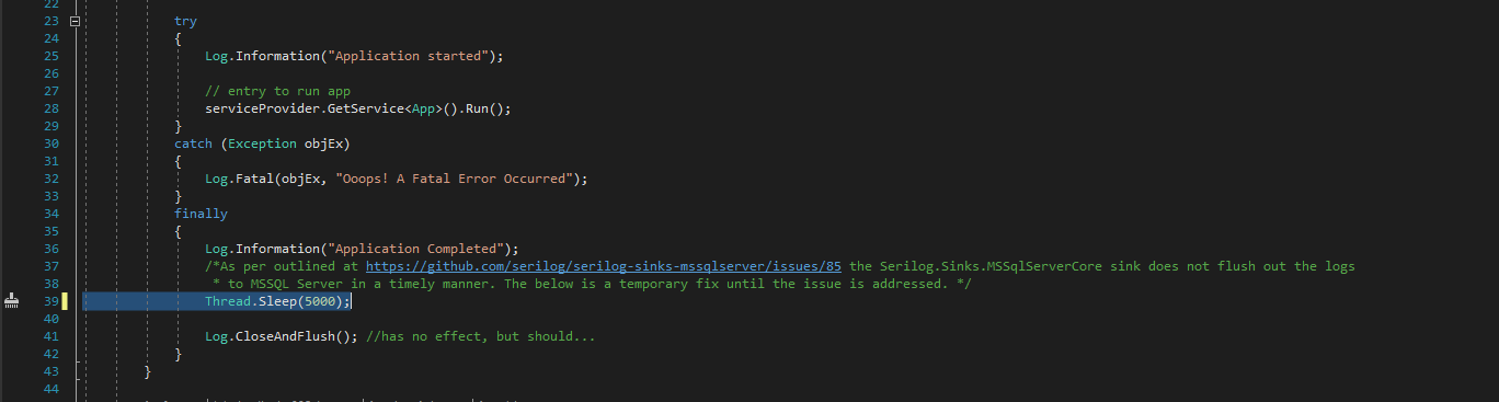 Serilog Mssqlserver Got An Threading Issue · Issue 85 · Serilog Mssqlserilog Sinks Mssqlserver