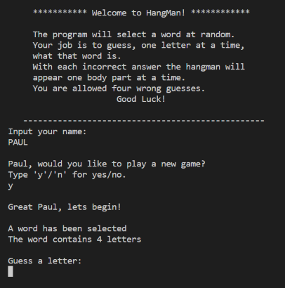 GitHub - paulfitzpatrick85/CI-Portfolio-Project-3: Hangman Game