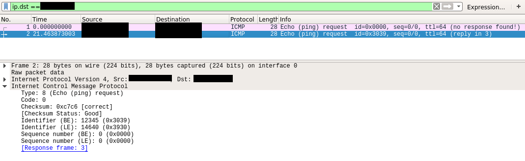 Example Of Sending Icmp Is Not Working · Issue 1490 · Secdev Scapy · Github