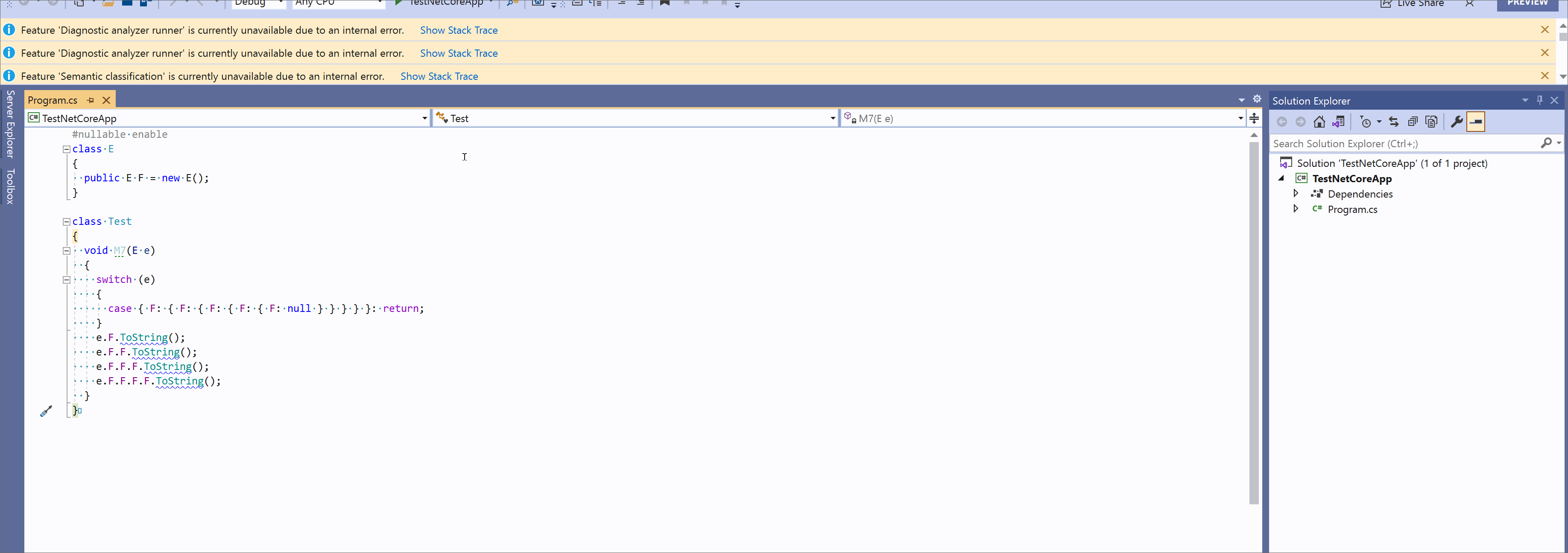 Exceptions from NullableWalker caused by a deeply nested pattern result ...