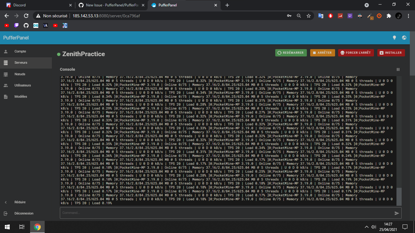 Console Spam ! · Issue #1019 · pufferpanel/pufferpanel · GitHub