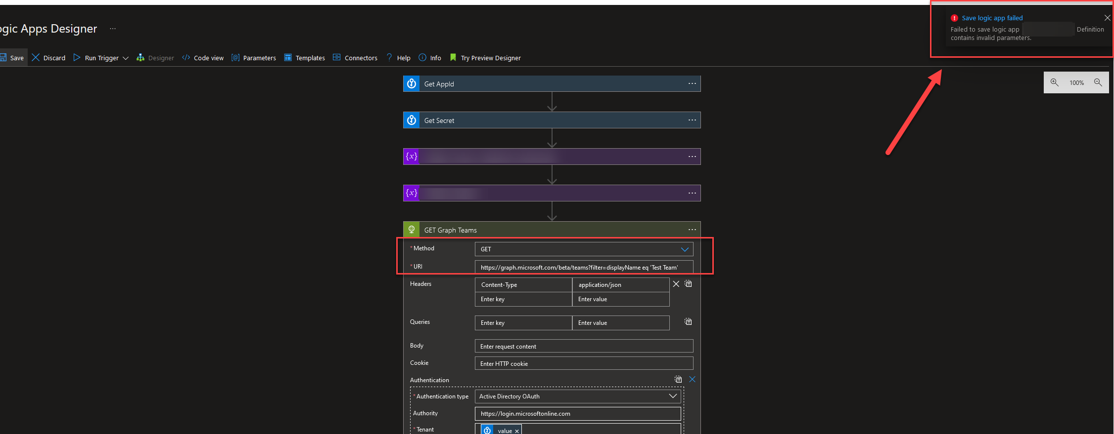 Logic App Preview Designer - HTTP Web Request Save error and manual code changes · Issue #2596 ...