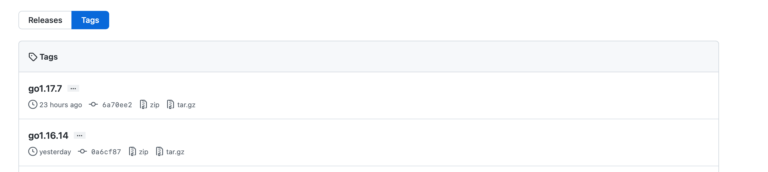 Hitting curl https://go.dev/VERSION?m=text returns a go version package which is not available ...