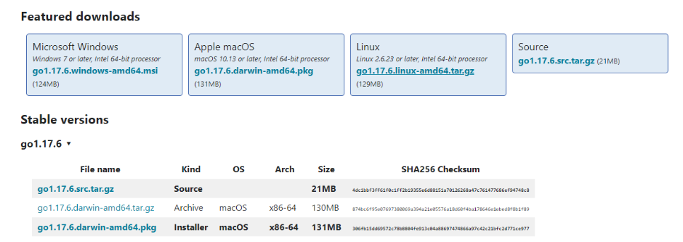 Hitting curl https://go.dev/VERSION?m=text returns a go version package which is not available ...
