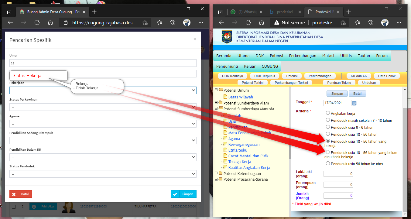 [Penduduk] Tambahkan Status Bekerja Pada Input Biodata Penduduk · Issue ...