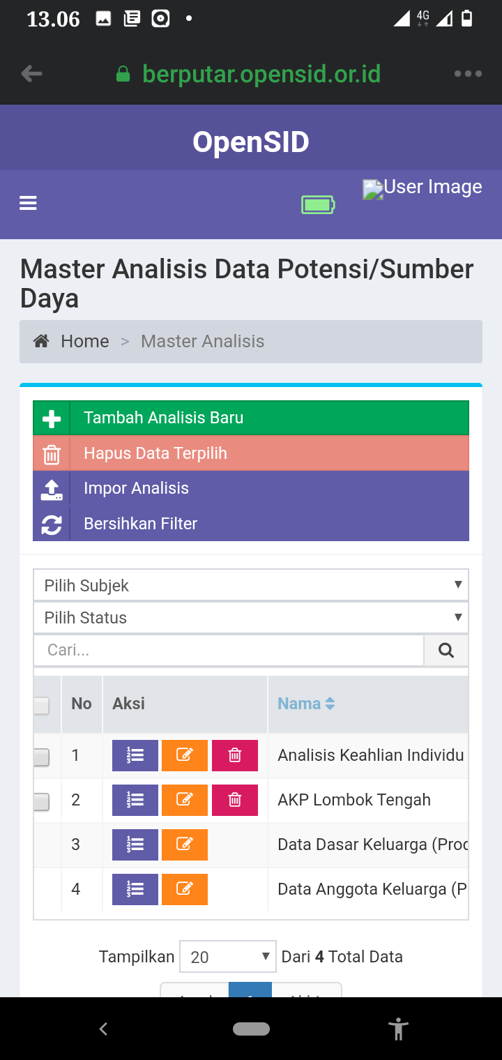Hide tombol delete pada level selain admin di menu analisis · Issue ...