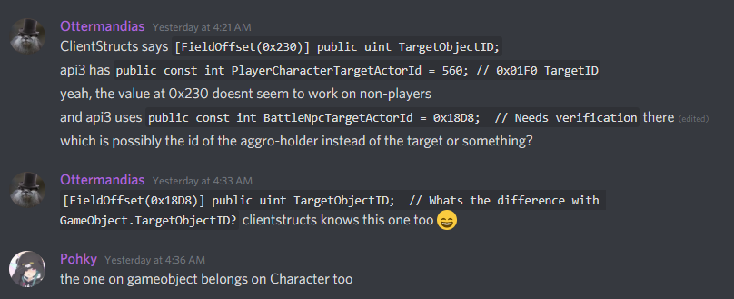 TargetObject and TargetObjectId always null · Issue #501 · goatcorp/Dalamud · GitHub