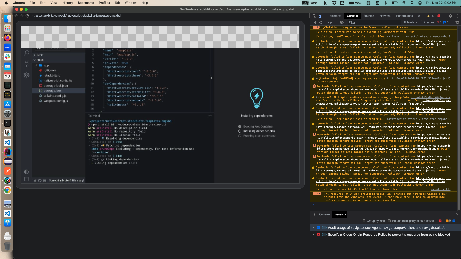vue nativescrript starter not working on samsung tab s7 fe · Issue #925 · stackblitz ...