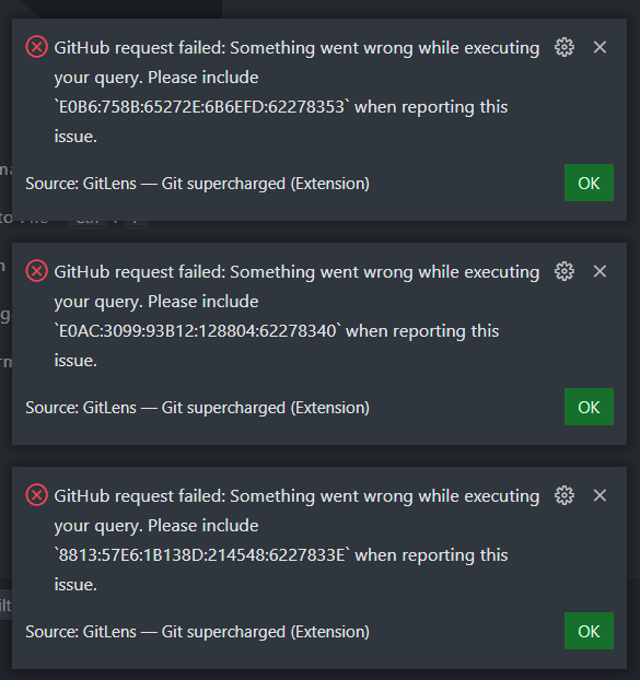 Github Request failed · Issue #1893 · gitkraken/vscode-gitlens · GitHub