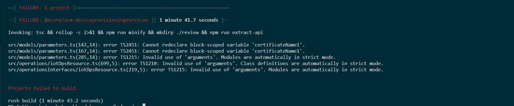 [deviceprovisioningservices] Fail To Build The Code After Generate It With Autorest Typescript