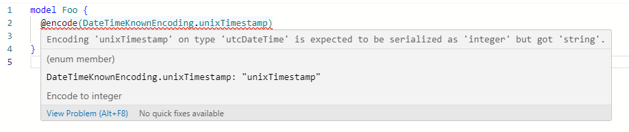error msg of unixTimestamp encoding is misleading · Issue #2394 · microsoft/typespec · GitHub