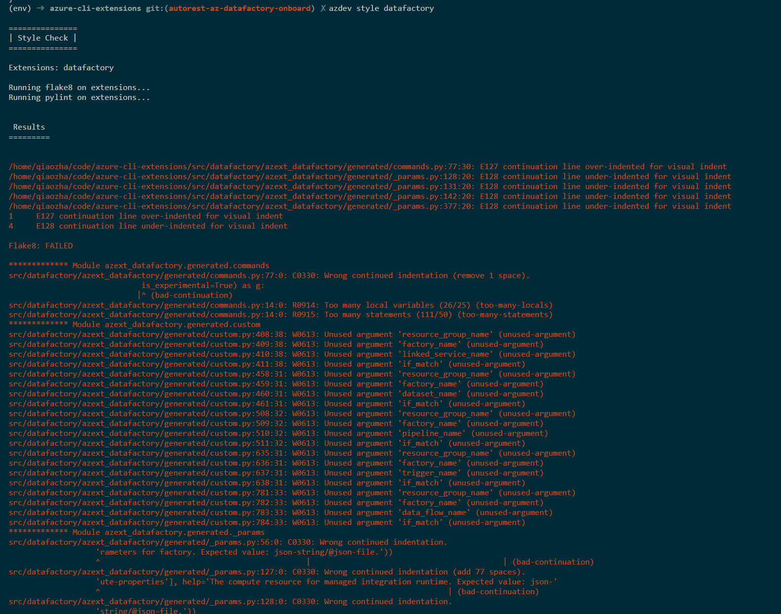 datafactory style issues · Issue #404 · Azure/autorest.az · GitHub