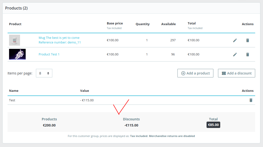 Discount - Incorrect display on FO with free gift + percentage cart rule · Issue #22615 ...