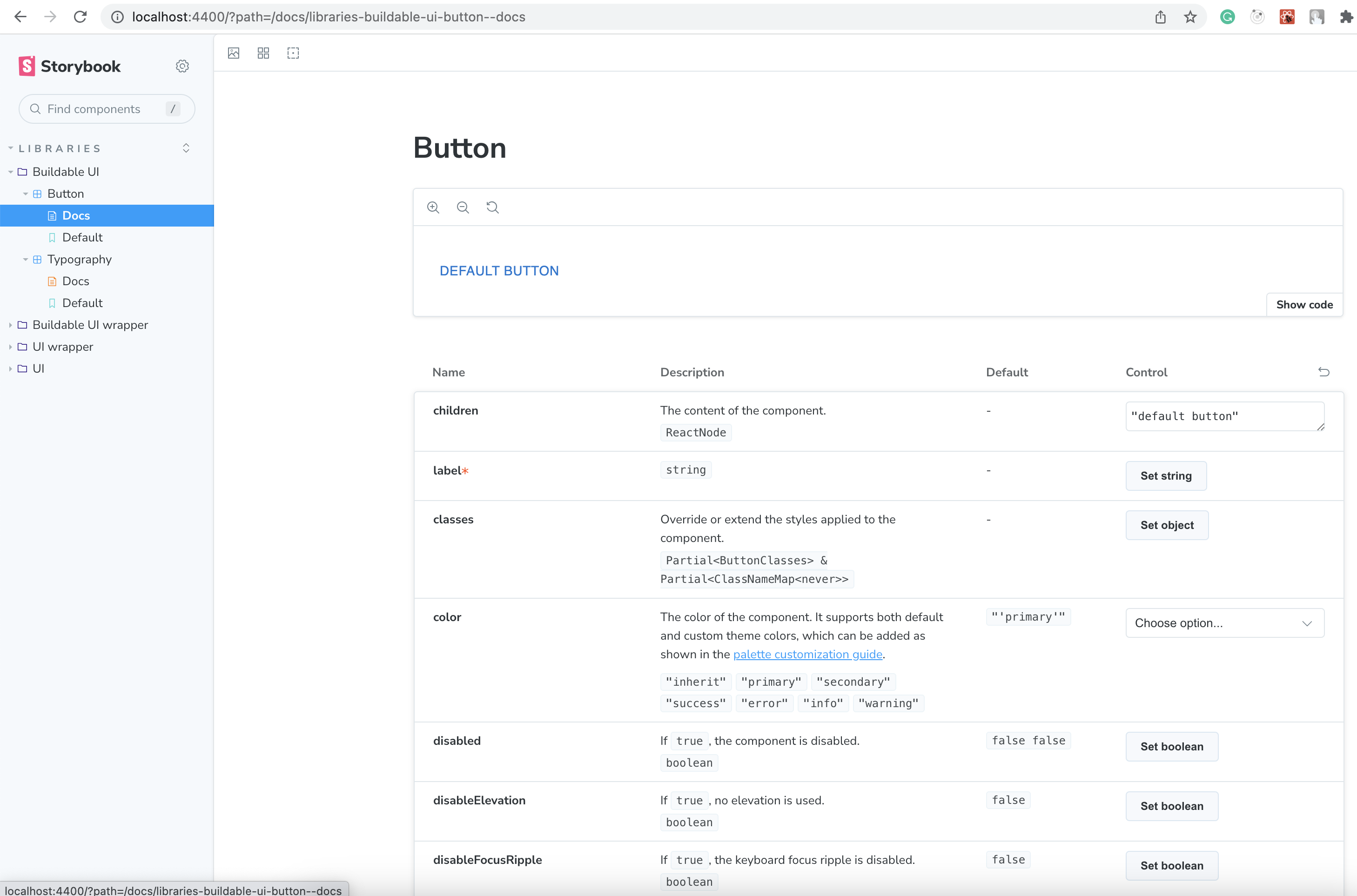React + Storybook - docs and controls are not generated when component extended from monorepo ...