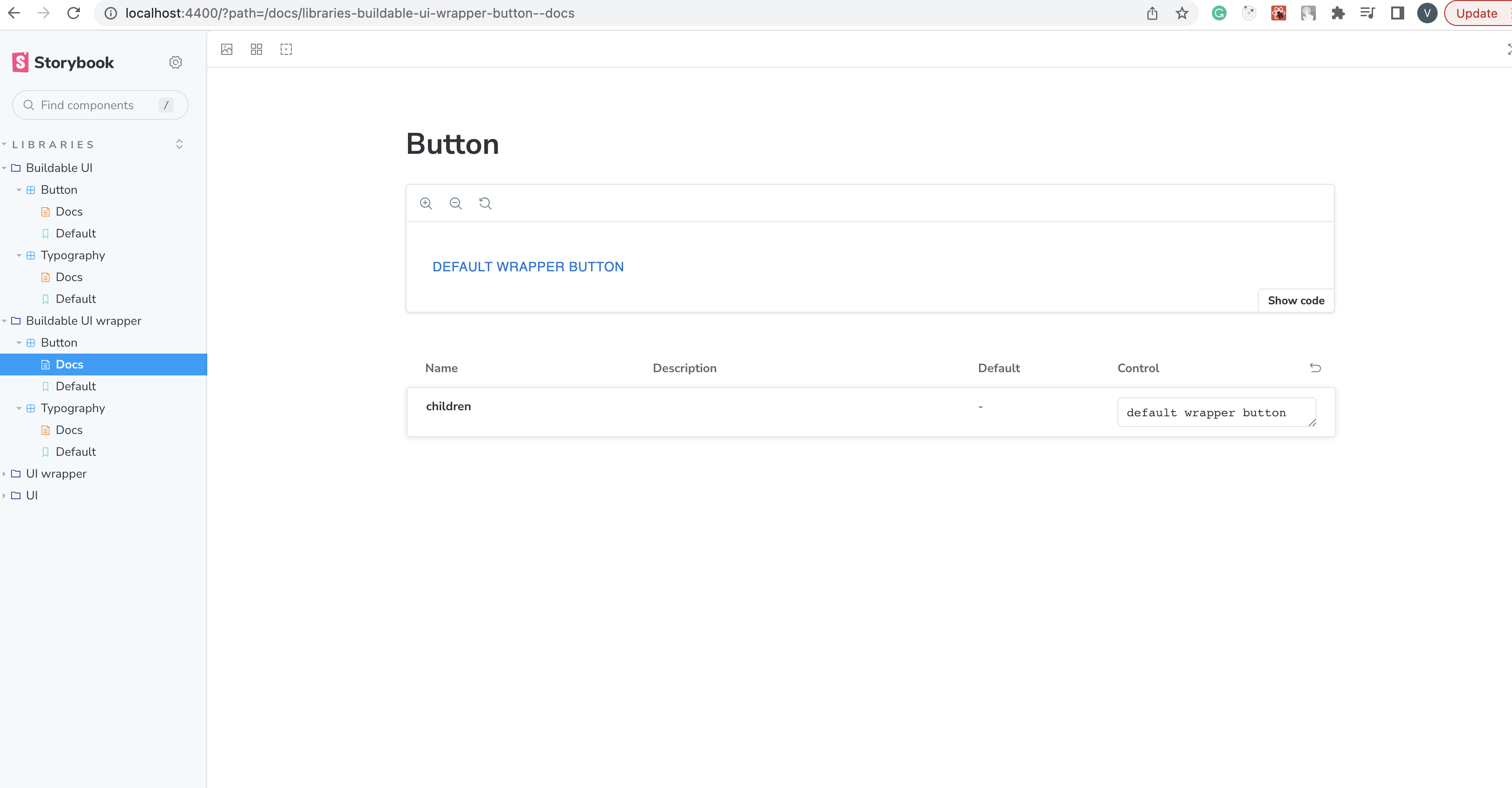 React Storybook Docs And Controls Are Not Generated When Component Extended From Monorepo