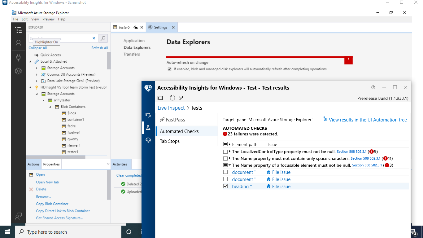 [Accessibility]A11y_AzureToolsStorageExplorer_Settings_DataExplorers : AI4D: (StorageExplorer ...