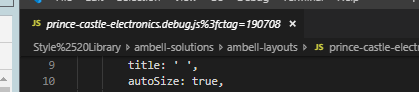 Javascript Highlight does not turns on for "*.debug.js%3fctag=190708 ...