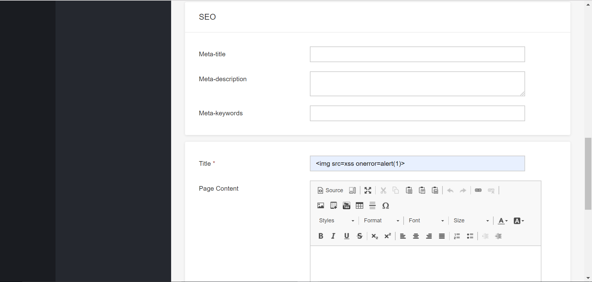 Possible Cross site scripting (XSS) · Issue #850 · intelliants/subrion · GitHub