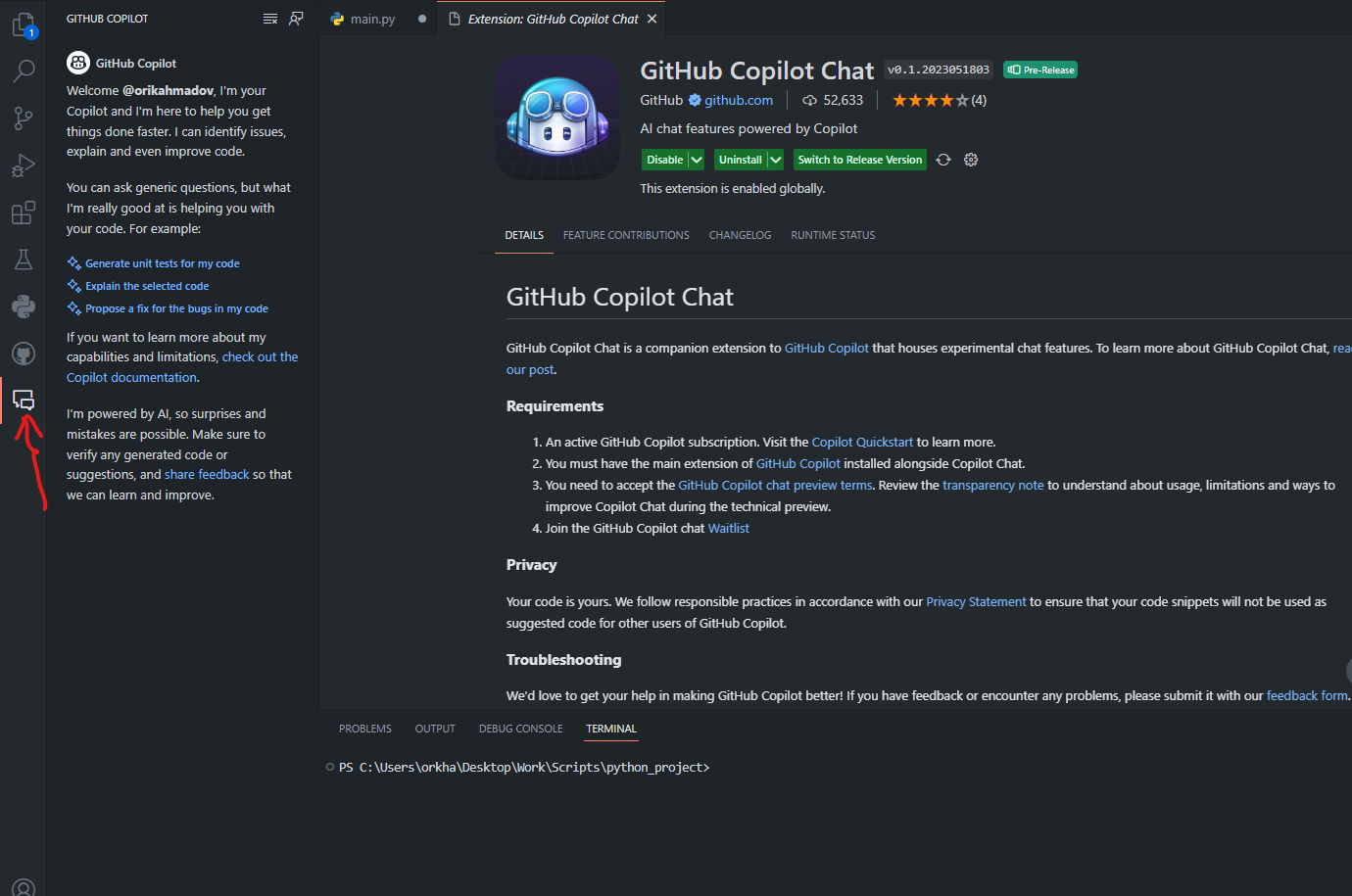 Copilot chat not showing · community · Discussion #50851 · GitHub
