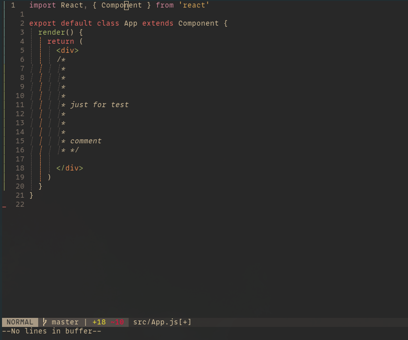 Indent line is slanted on italic font. · Issue #72 · lukas-reineke/indent-blankline.nvim · GitHub