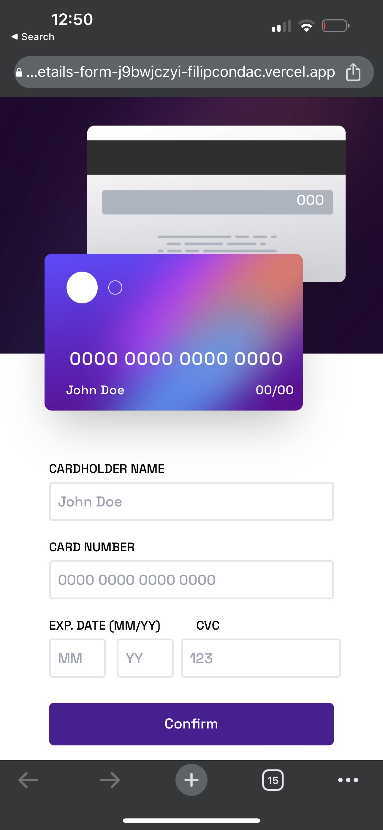 GitHub - FilipCondac/interactive-card-details-form