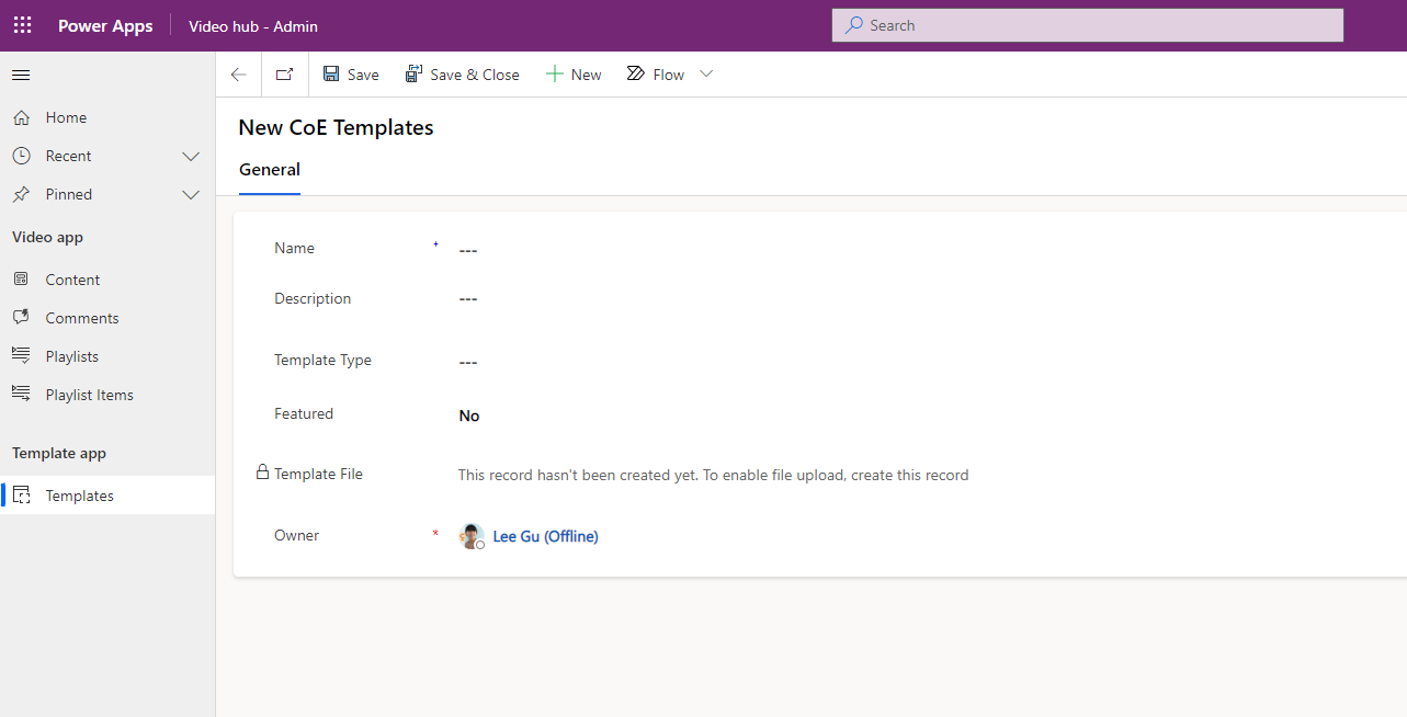 [CoE Starter Kit - BUG] Template catalog app for adding templates ...