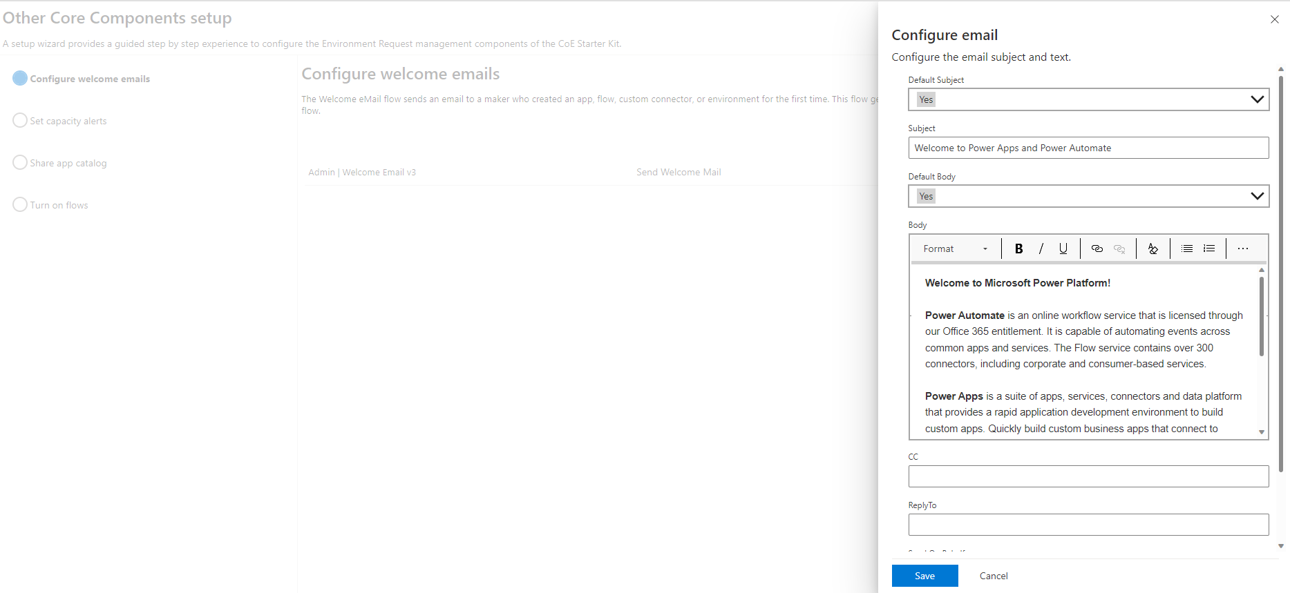 [coe Starter Kit Feature] Setup Wizard For Other Core Components · Issue 4072 · Microsoft Coe