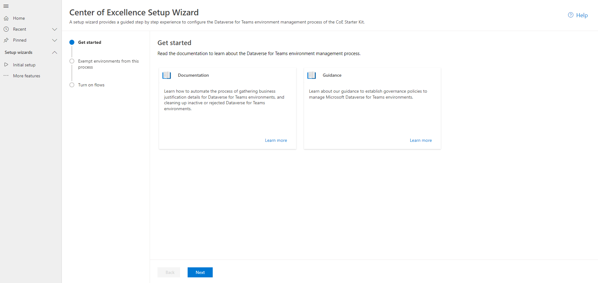 [coe Starter Kit Feature] Setup Wizard For Teams Environment Governance · Issue 4276
