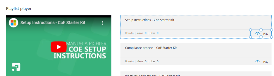 [CoE Starter Kit - BUG] Video wont play from Selected playlist screen · Issue #4059 · microsoft ...