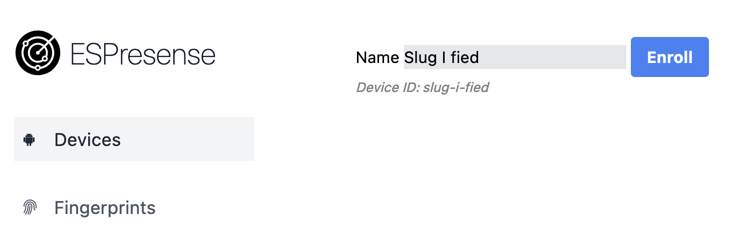 Make the ui slugify user input when enrolling a device · Issue #675 · ESPresense/ESPresense · GitHub