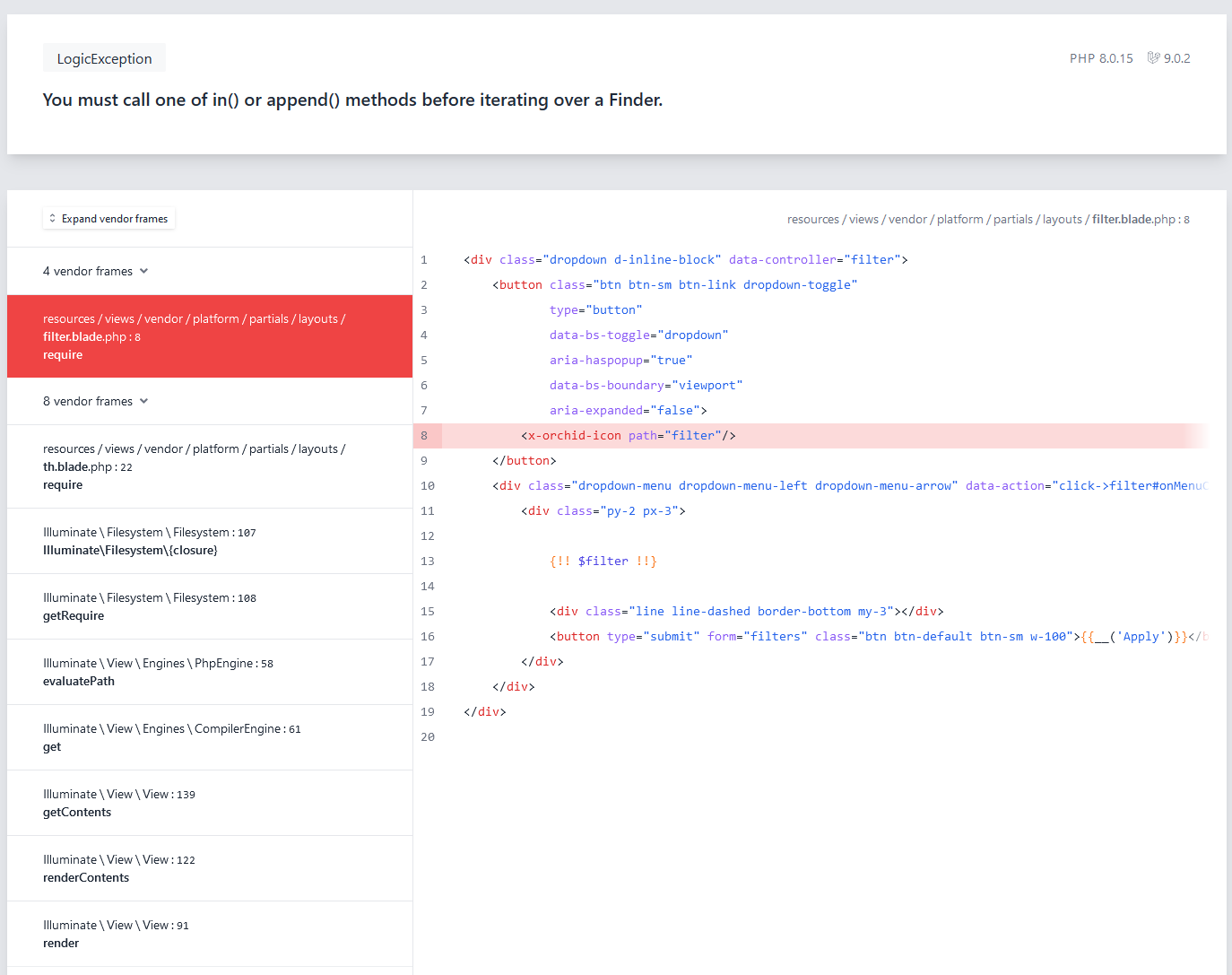 Laravel9/orchid12 upgrade(?) bug. · Issue #2128 · orchidsoftware/platform · GitHub
