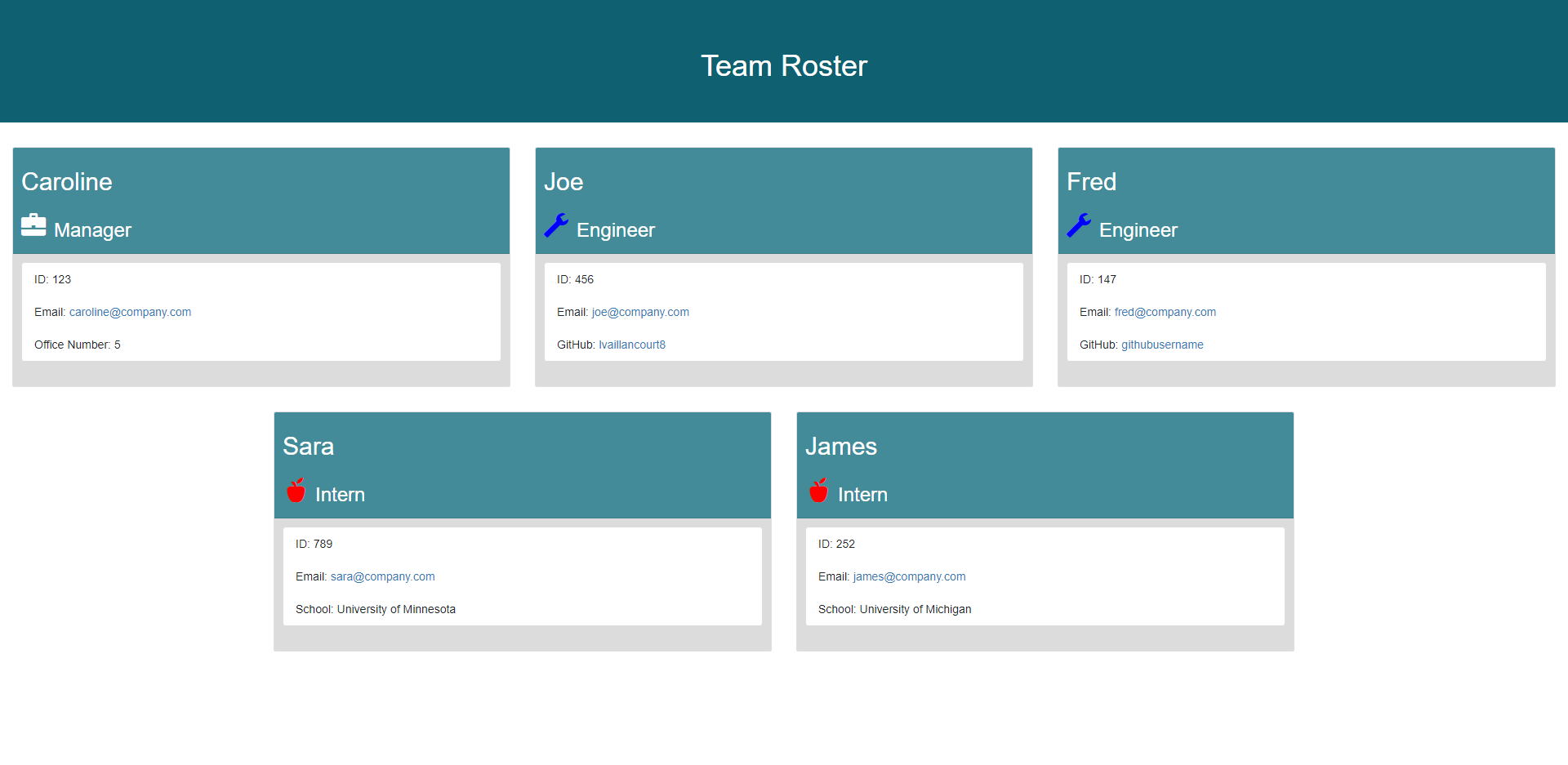 GitHub - lvaillancourt8/Team-Profile-Generator: Week 10 Bootcamp Assignment - Create a Team ...