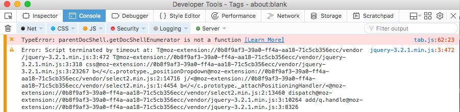 tags flag in firefox webextension popup leads to unresponsive script · Issue #4980 · select2 ...