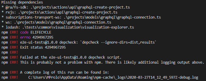 Error when running from script · Issue #531 · depcheck/depcheck · GitHub