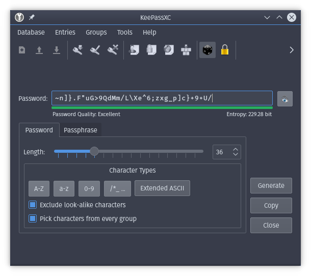 Make allowed characters for pw generator configurable · Issue #82 · keepassxreboot/keepassxc ...